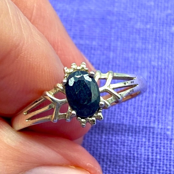 Avon | Jewelry | Vintage Avon Sterling Silver Blue Sapphire Ring In ...